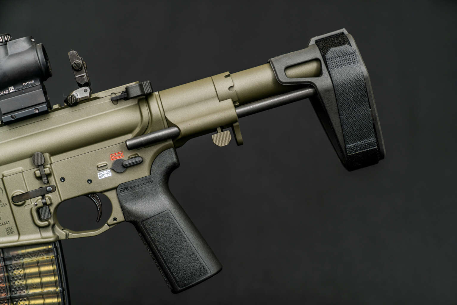 LMT MARS-L & Geissele – 5.56 NATO – OD Gunmetal – 11.5″ PDW Pistol ...