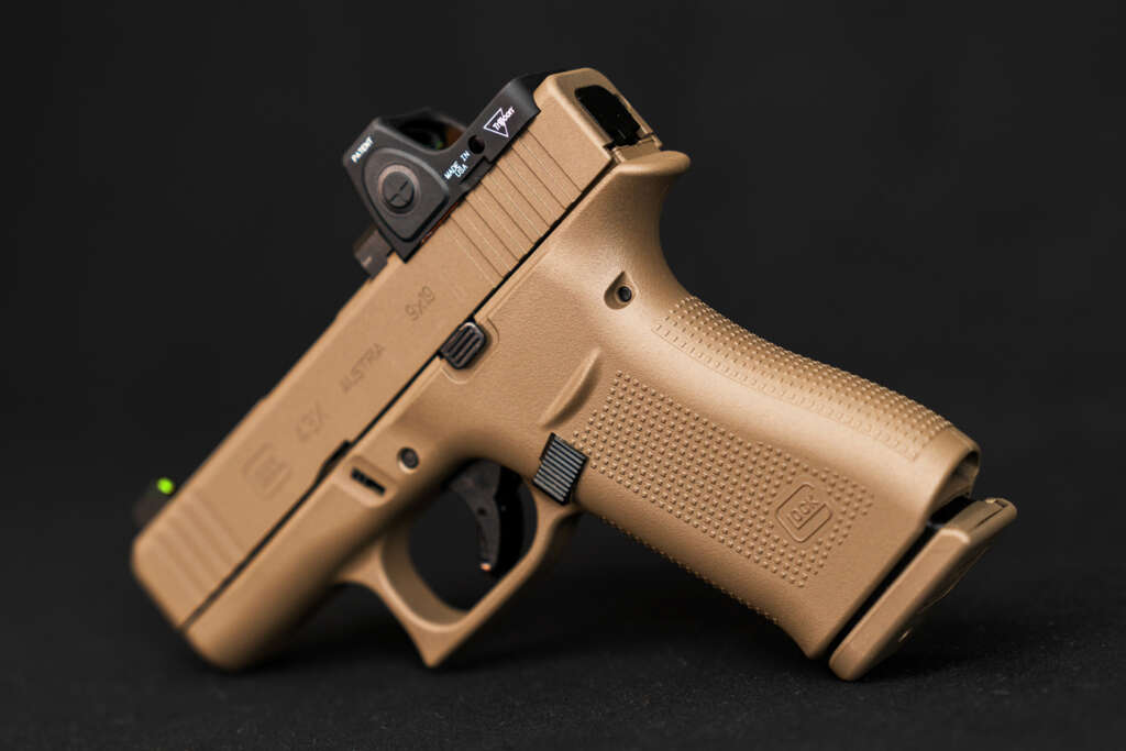 Glock 43X Metallic Coyote w/ Trijicon RMR CC 3.25 MOA – NRC Industries