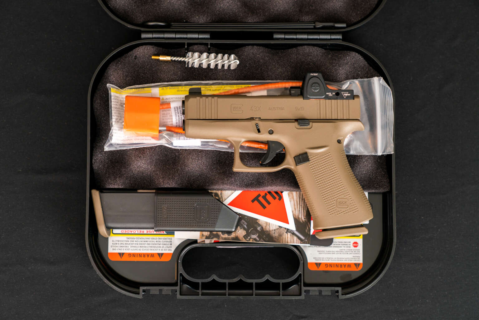 Glock 43X Metallic Coyote w/ Trijicon RMR CC 3.25 MOA – NRC Industries