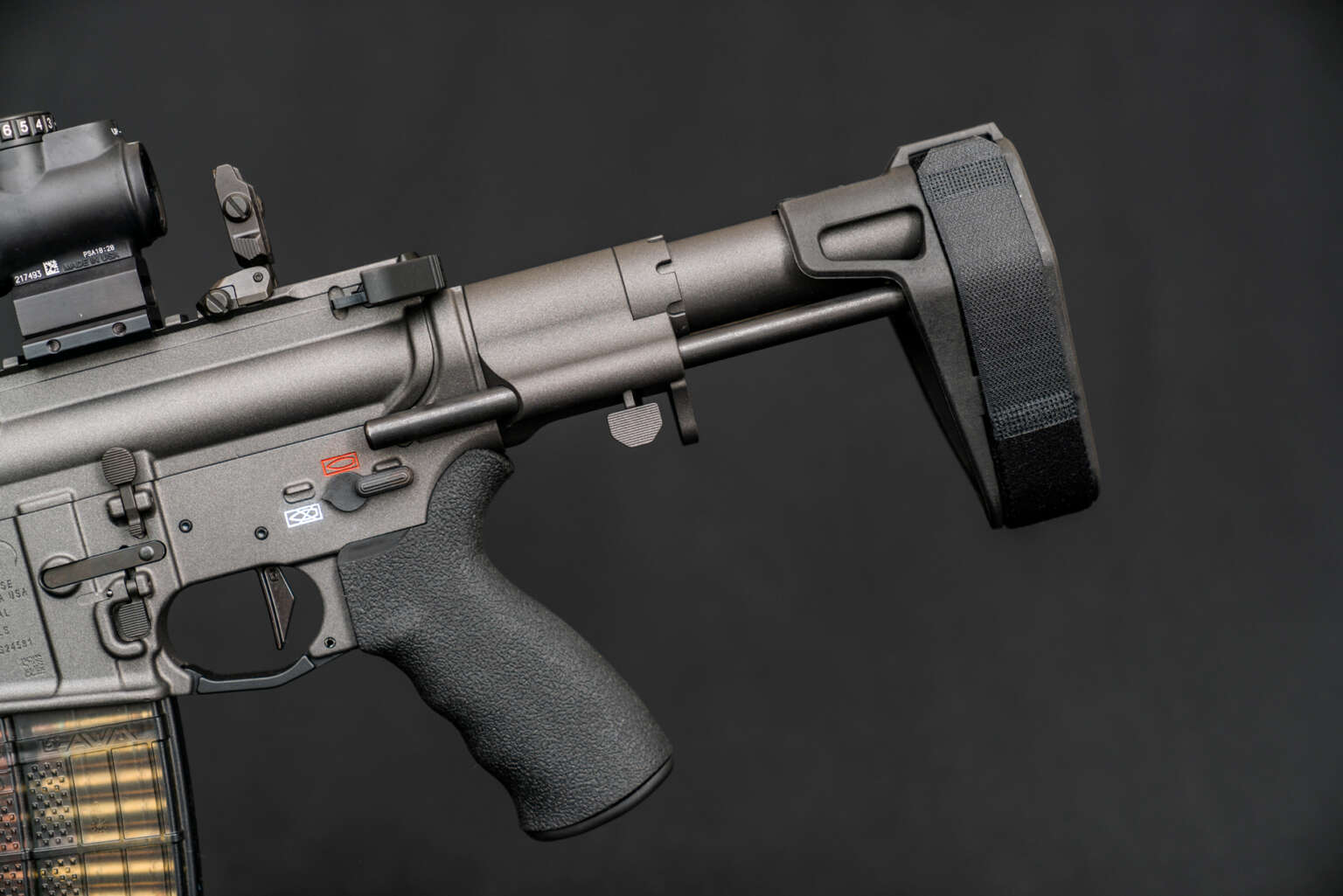 LMT MARS-L & Geissele – 5.56 NATO – Dark Tungsten – 10.3″ PDW Pistol ...