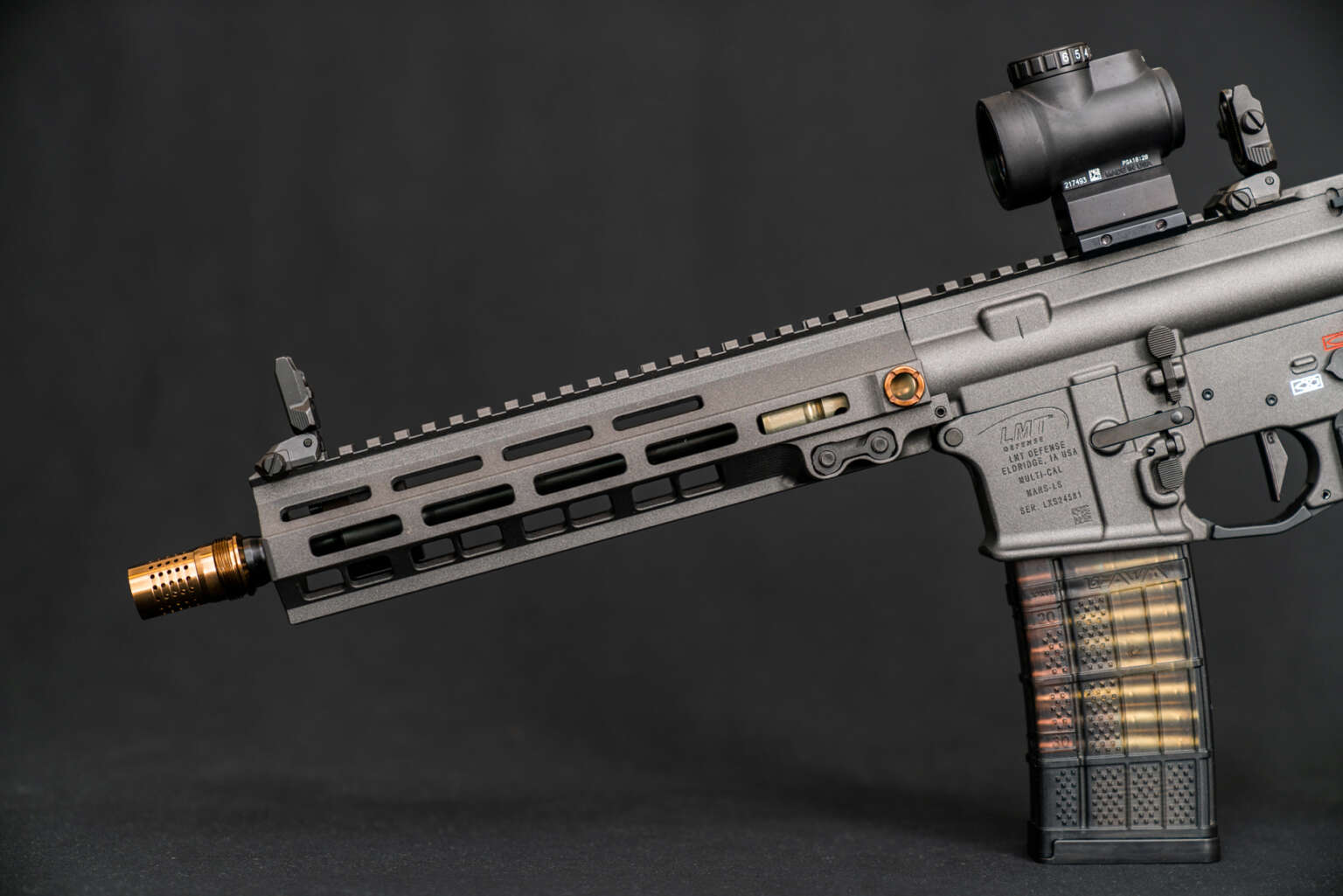 LMT MARS-L & Geissele – 5.56 NATO – Dark Tungsten – 10.3″ PDW Pistol ...