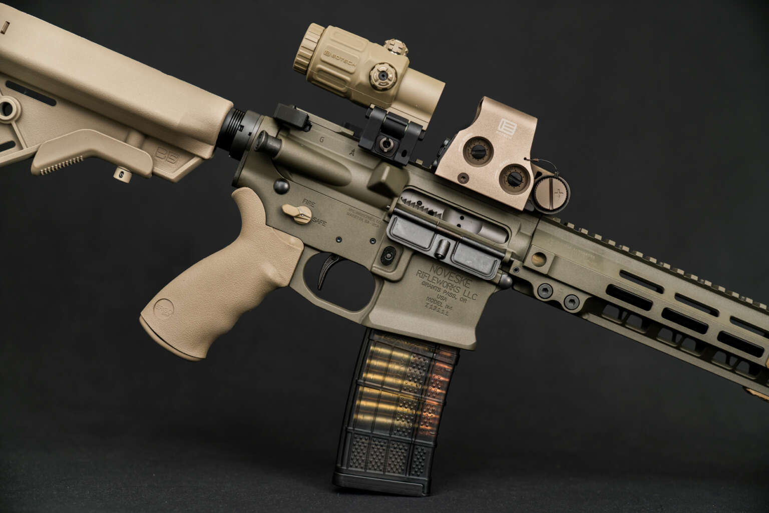 Noveske Gen 3 & Geissele – 5.56 NATO – OD Gunmetal & FDE – 14.5″ Pinned ...