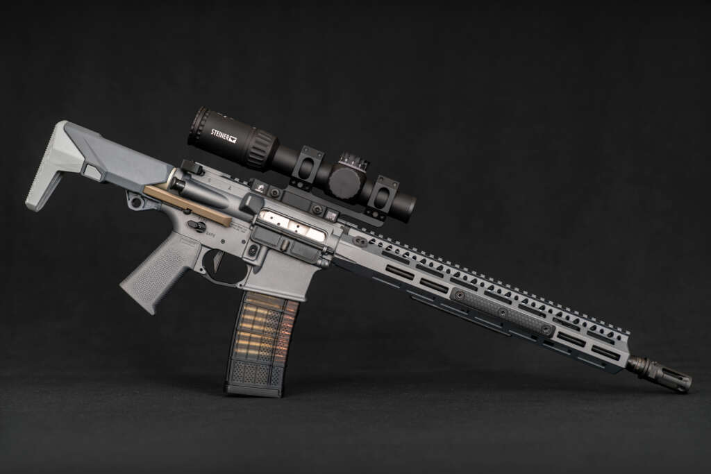 Geissele – 5.56 NATO – Tactical Grey – 14.5 Pinned & Welded Rifle – NRC ...