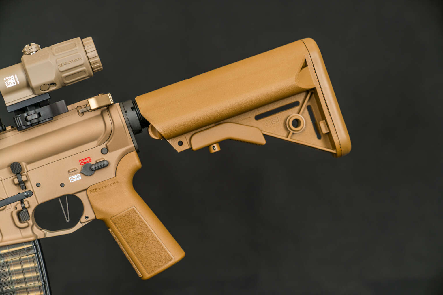 LMT MARS-L & Geissele MK8 – 5.56 NATO – Metallic Coyote – 14.5″ Pinned ...