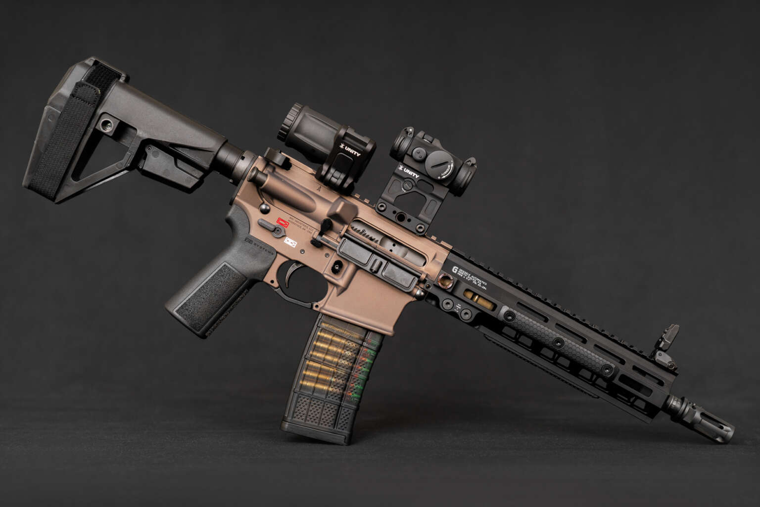 LMT MARS-L & Geissele – 5.56 NATO – Arid Brown & Black – 10.3″ PDW ...