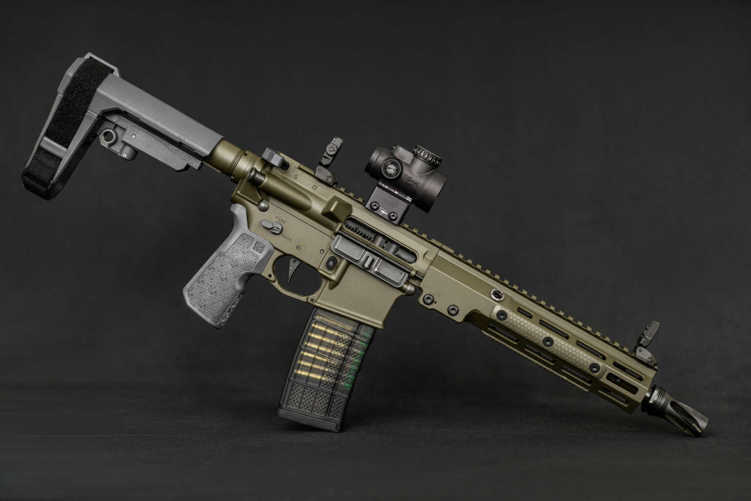Colt M4 & Geissele MK16 – 5.56 NATO – OD Gunmetal & Grey – 10.3″ PDW ...
